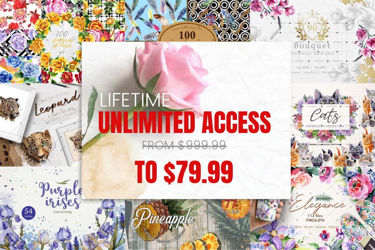 Lifetime Unlimited Access – WatercolorPNG