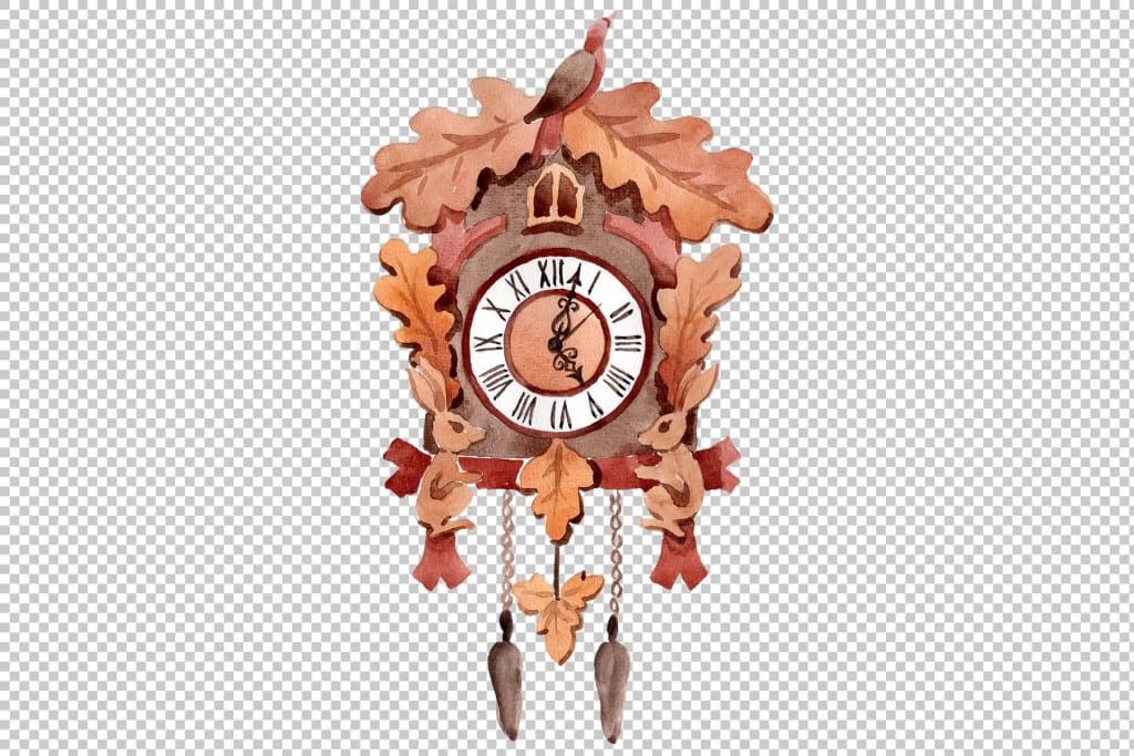 Vintage wall clock watercolor png – WatercolorPNG